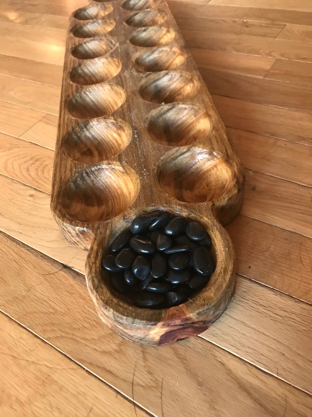 Sungka Game Rustic Solid Wood Medium Size Gameboard Primitive Looking ...