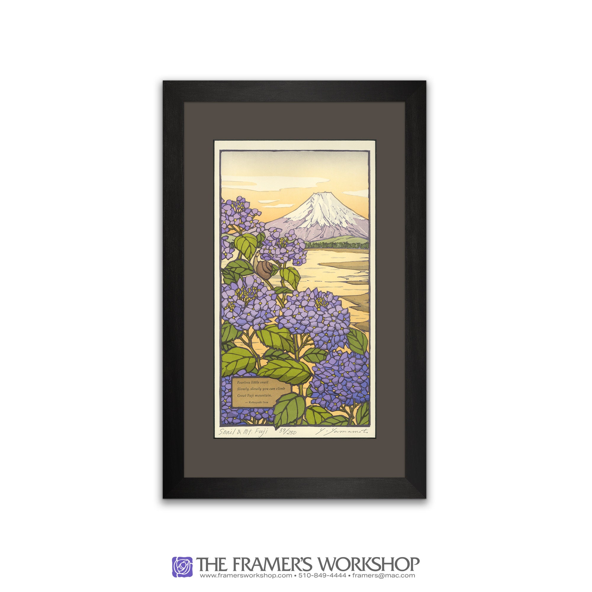 Snail and Mount Fuji by Yoshiko Yamamoto. Limited Edition Letterpress ...