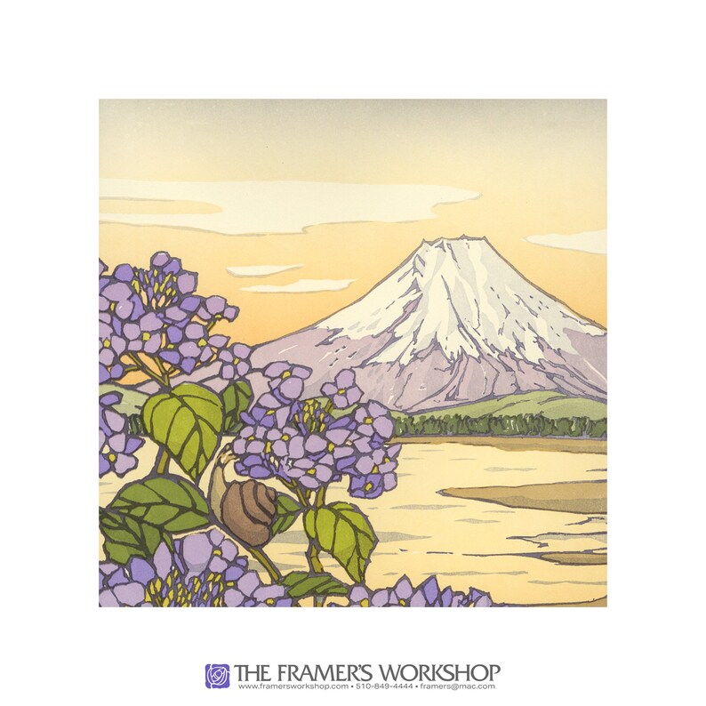 Snail and Mount Fuji by Yoshiko Yamamoto. Limited Edition - Etsy