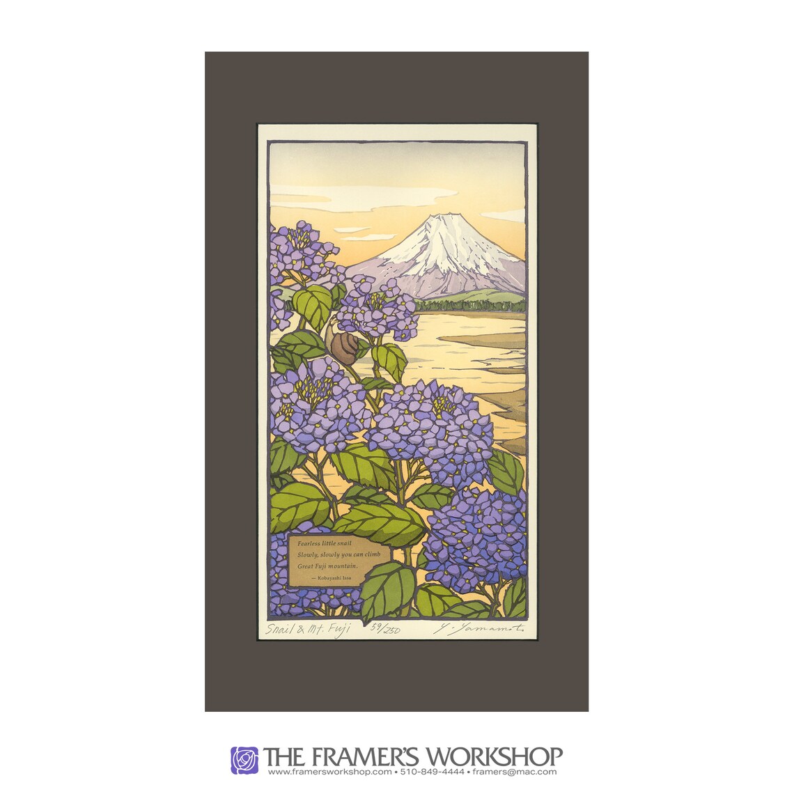 Snail and Mount Fuji by Yoshiko Yamamoto. Limited Edition - Etsy