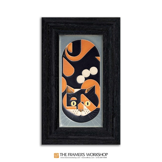 Calico Cat storm Blue 4x8 Charley Harper Design Motawi Tile - Etsy