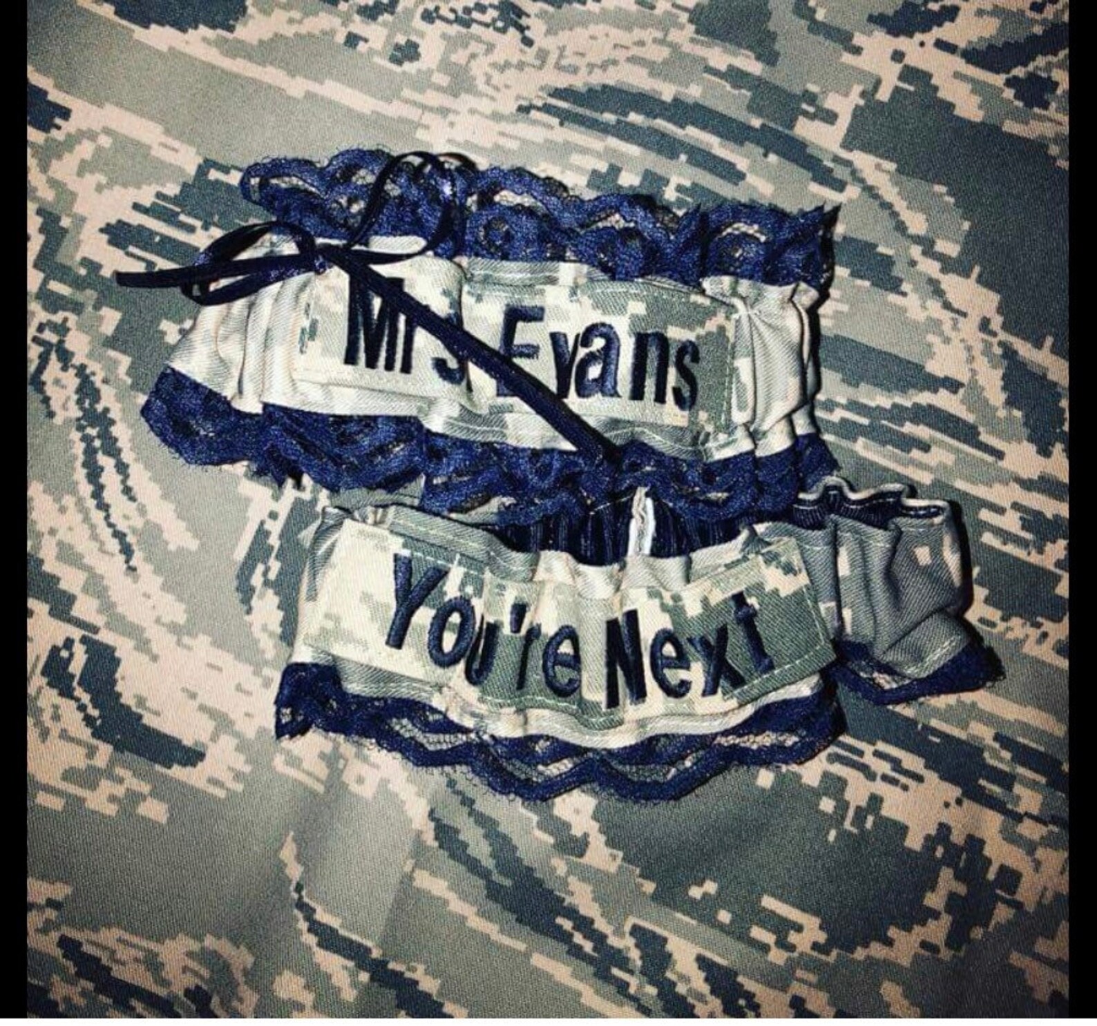 Military Garter Set (WITH Bow)- Any Military Branch! Usmc/army/coast ...