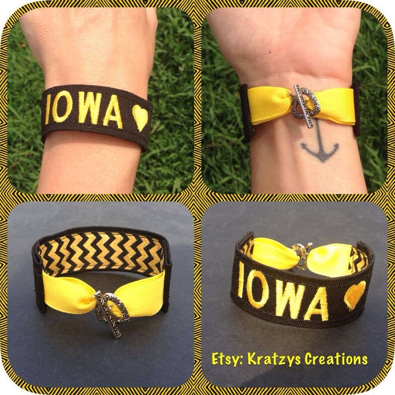 Iowa Hawkeyes Bracelet - Etsy