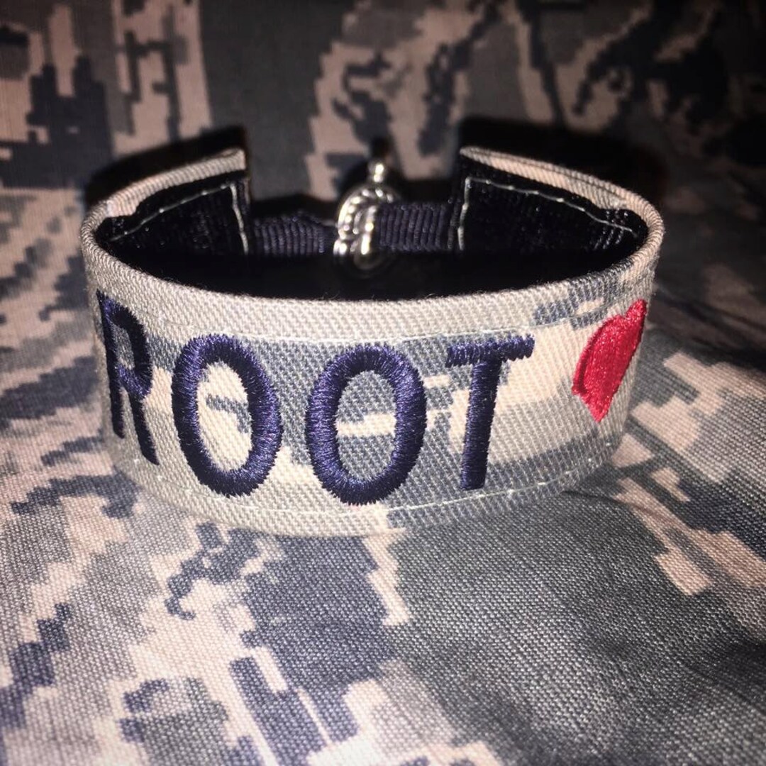 Military Name Tape Bracelet- W/ Heart!! (any Branch!) Army Navy Air ...