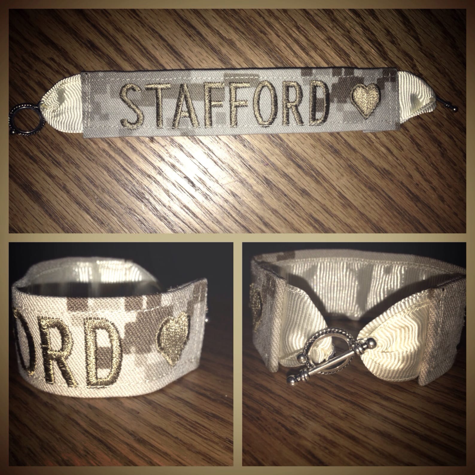 Military Name Tape Bracelet W/ Heart any Branch Army - Etsy