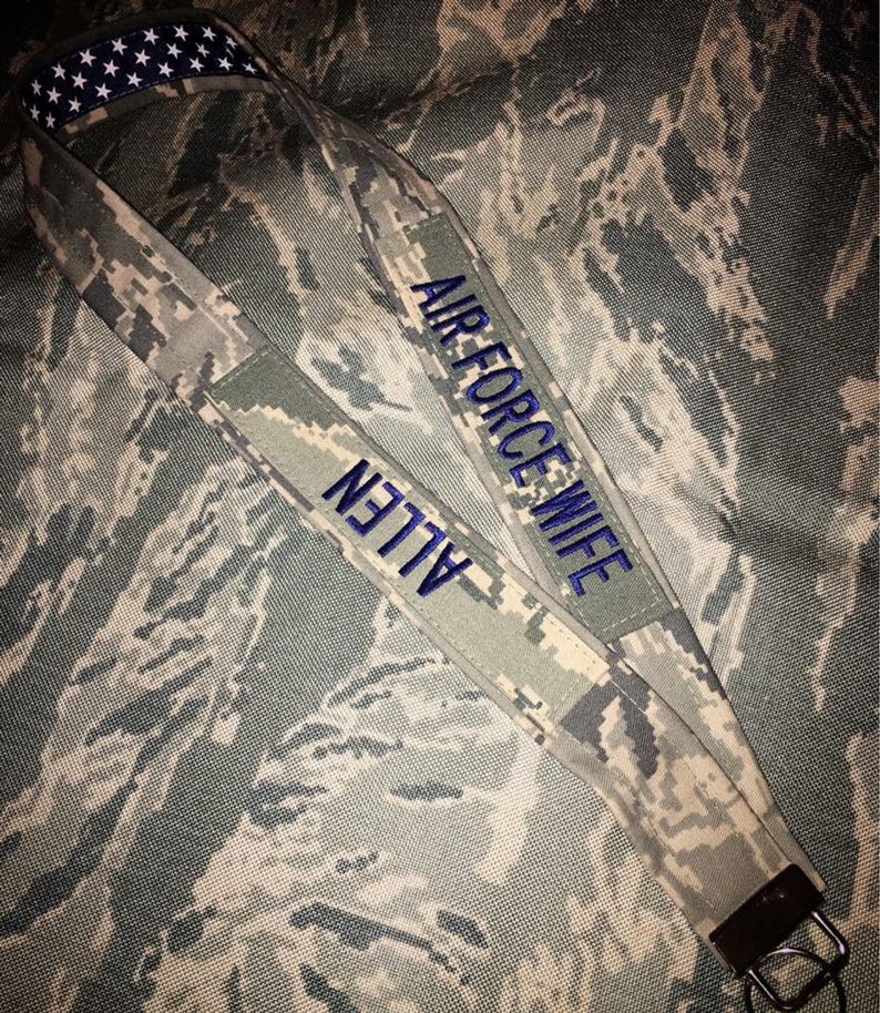 Military Nametape Lanyard w/ Bow & Rhinestones/Pearls: ANY | Etsy