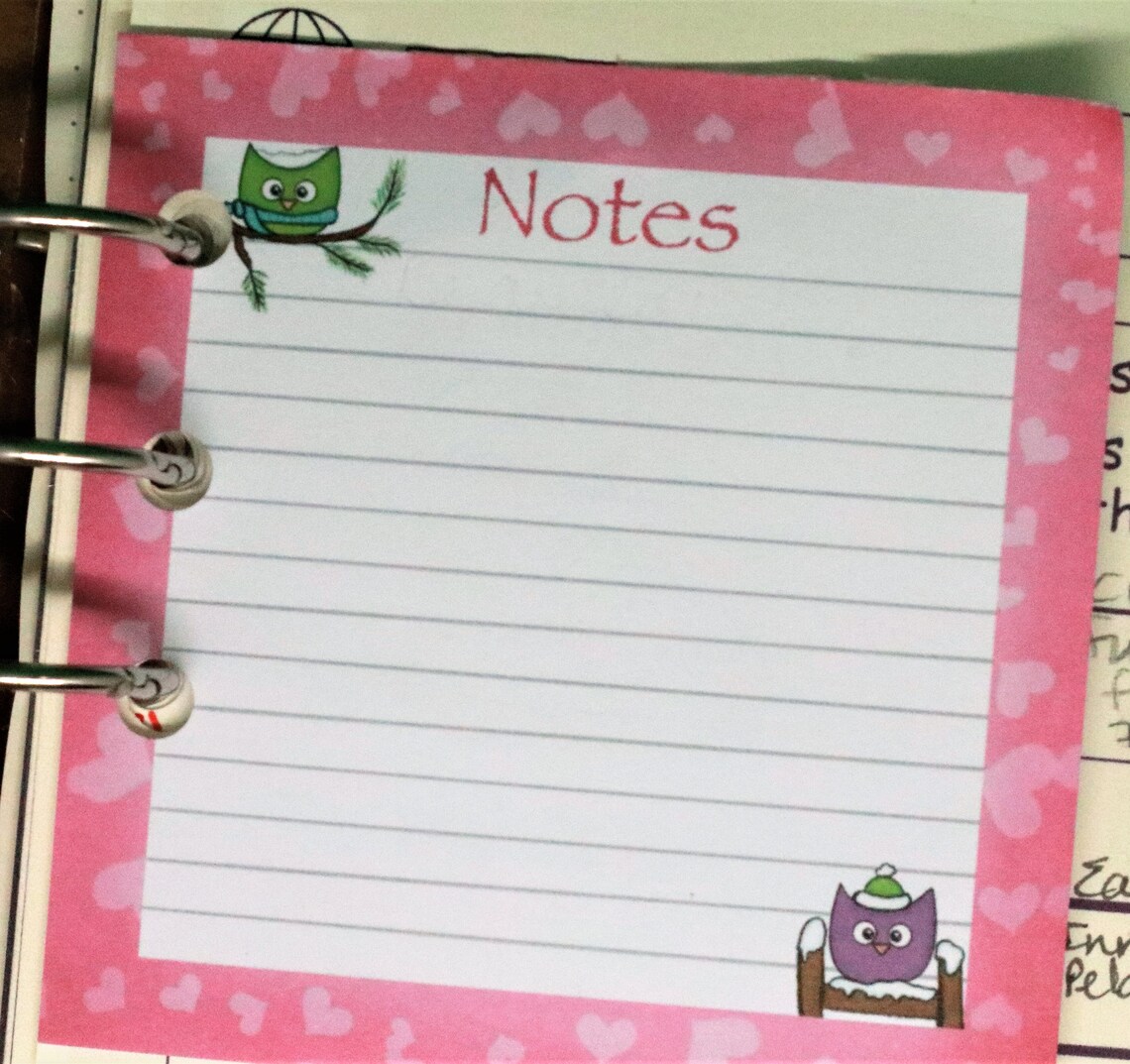 Notepad Small Winter Owl Notepad Winter Owl Button Winter Owl - Etsy