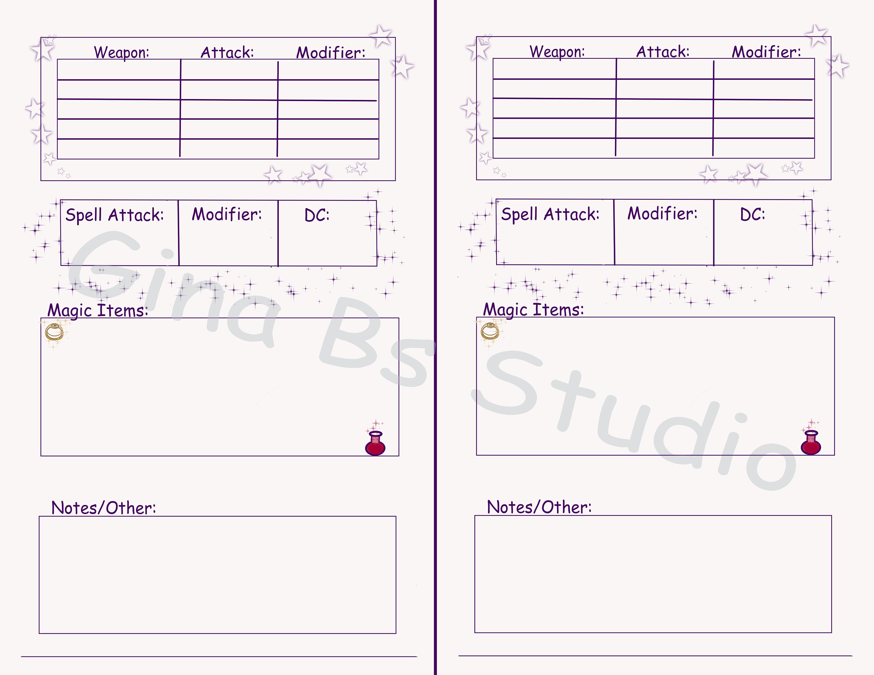 Journal Sheet Printable Dungeon Master Printable Dungeons and Dragons ...