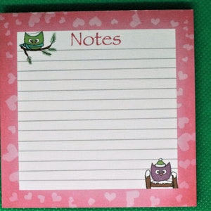 Notepad Small Winter Owl Notepad Winter Owl Button Winter Owl Sticker ...