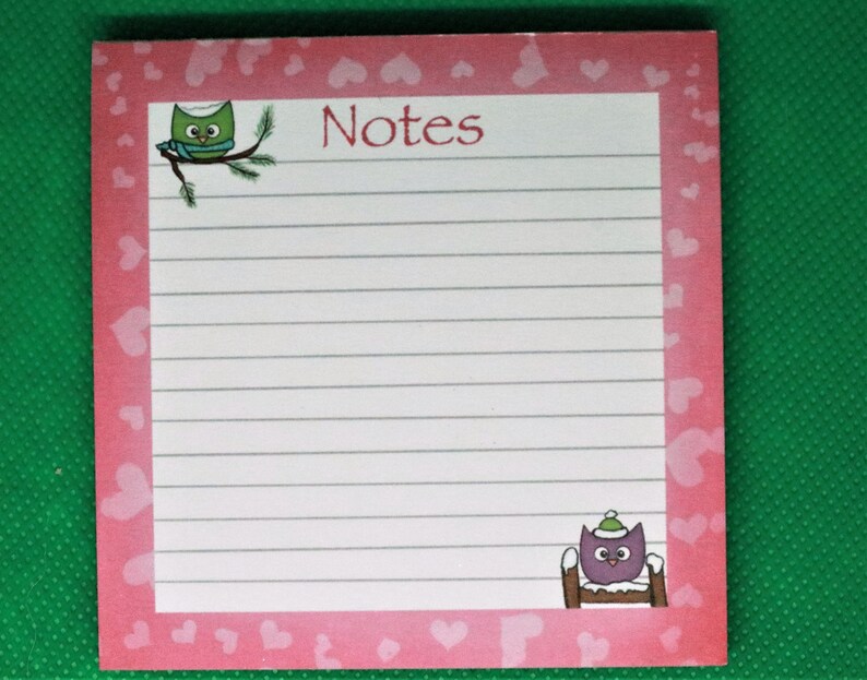 Notepad Small Winter Owl Notepad Winter Owl Button Winter Owl - Etsy