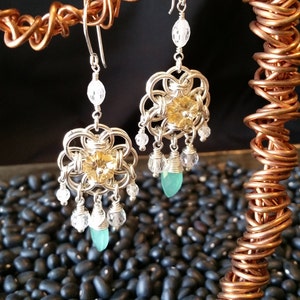 Helm Weave Celtic Flower Chainmail and Swarovski Crystal Chandelier ...