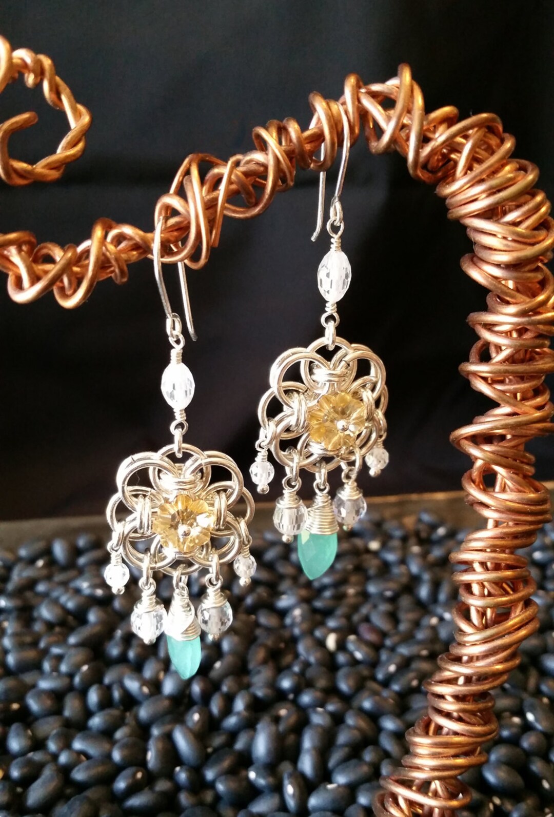 Helm Weave Celtic Flower Chainmail and Swarovski Crystal Chandelier ...