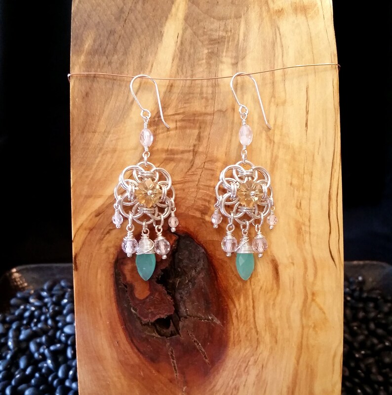 Helm Weave Celtic Flower Chainmail and Swarovski Crystal Chandelier ...