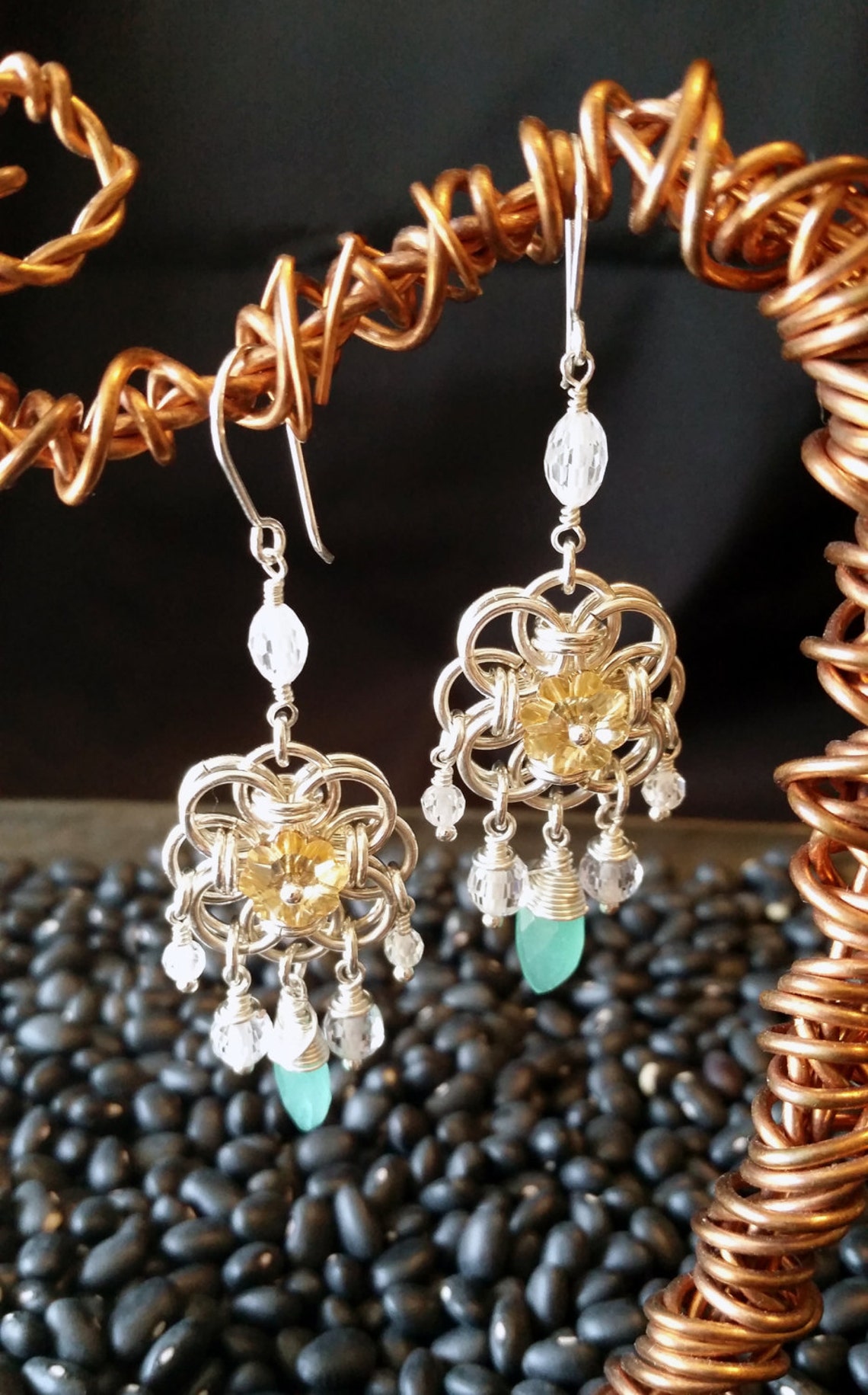 Helm Weave Celtic Flower Chainmail and Swarovski Crystal Chandelier ...