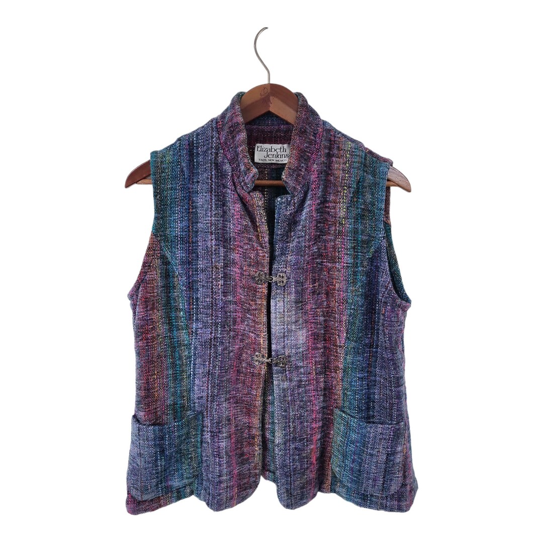 Vintage Elizabeth Jenkins Fiber Artist Woven Taos New Mexico Boho Vest ...