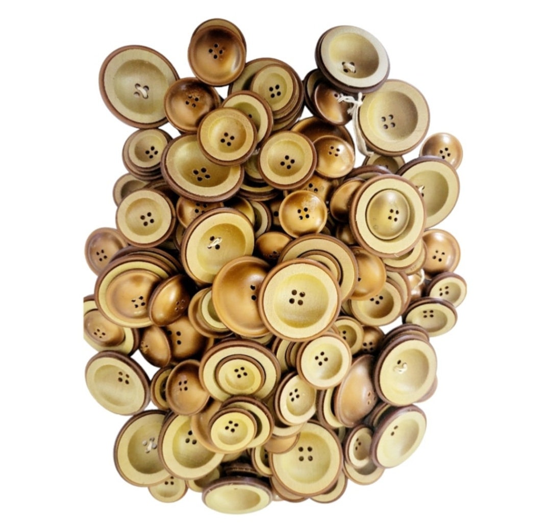 Vintage 2 Toned Bronze & Tan Button Lot / Sewing / Crafting - Etsy