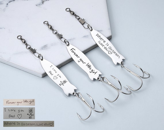 Custom Fish Hook Personalized Handwriting Fingerprint Fishing - Etsy