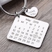 Engraved Calendar Keychain Personalized Calendar Key Chain Signature Calendar Keychain Custom ...