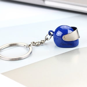 Custom Initial Name Motorcycle Helmet Keyring, Mini Motorbike Helmet ...