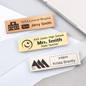 Custom Teacher Doctor Stylist ID Badge, Custom Name Tag With Industry ...