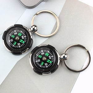 Personalized Fingerprint Key Pendants, Small Compass Keyring Pendants ...