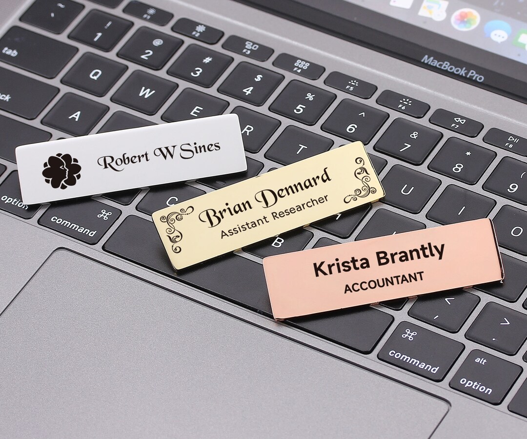 Custom Engraved Name Tag Badges, Personalized Identification With Pin ...
