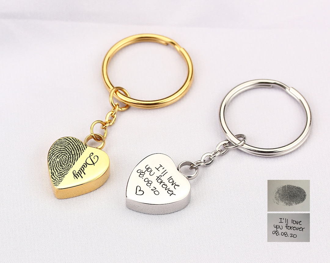 Personalized Urn Keychain for Human Ashes, Engraving Handwriting ...