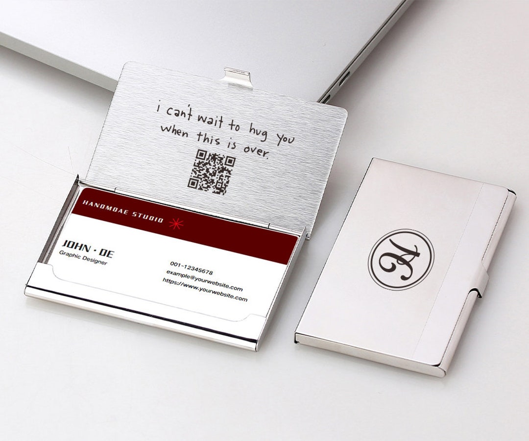 Customized Voice QR Code Stainless Steel Business Card Box ...