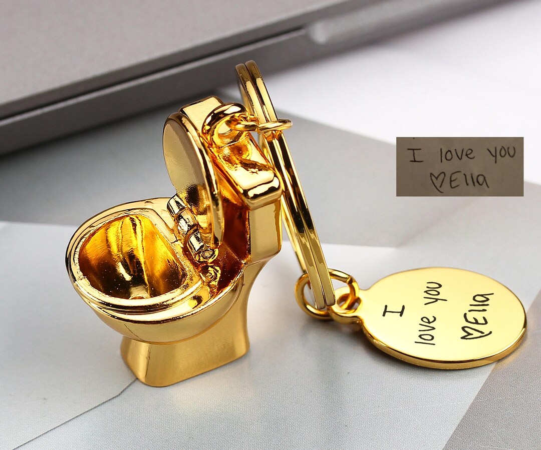 Custom Handwriting Signature Keychain, Persoanlized Toilet Key Chain ...