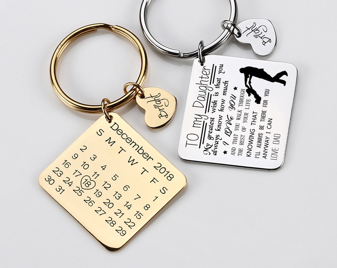 Calendar Keychain, Custom Date Keychain, Personalise Anniversary ...