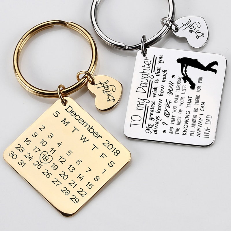 Custom Date Keychains - Etsy