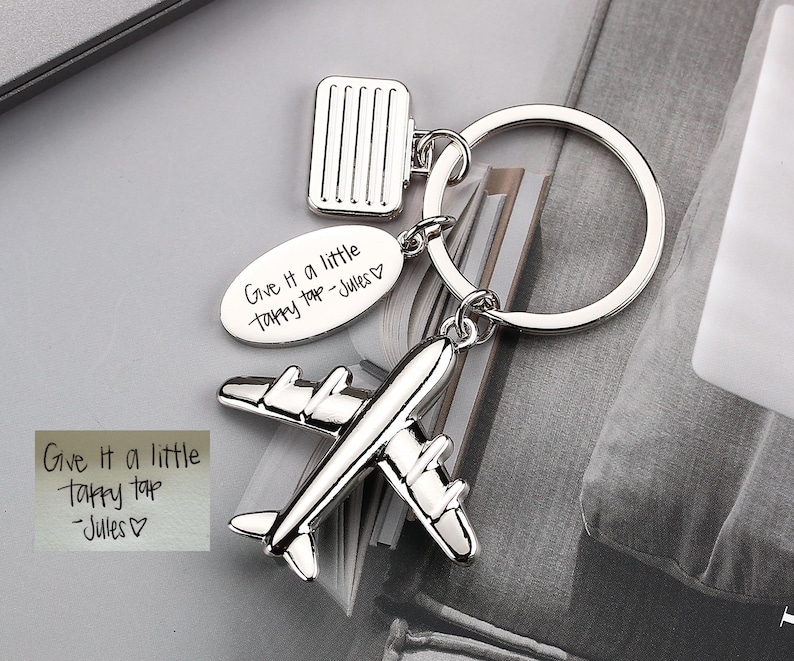 Persoanlized Airplane Key Chain, Custom Actual Handwriting Keyring, 3D ...