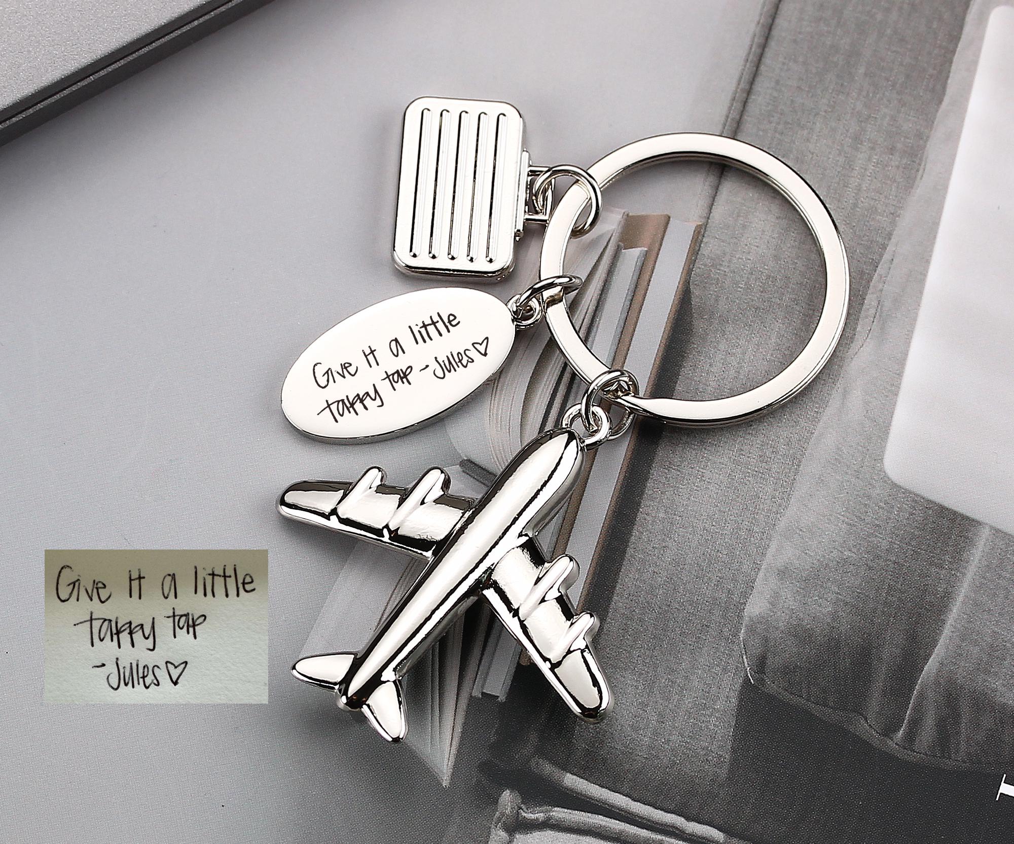 Persoanlized Airplane Key Chain, Custom Actual Handwriting Keyring, 3D ...