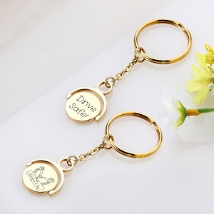 Personalized Stainless Steel Rotating Disc Keychain, Actual Fingerprint ...