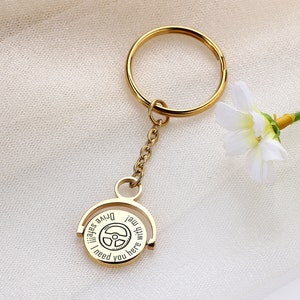 Personalized Stainless Steel Rotating Disc Keychain, Actual Fingerprint ...