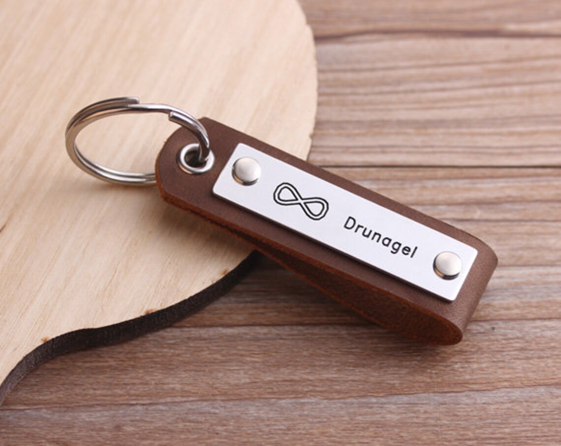 Personalized Infinity Keychain Infinity Symbol Leather - Etsy