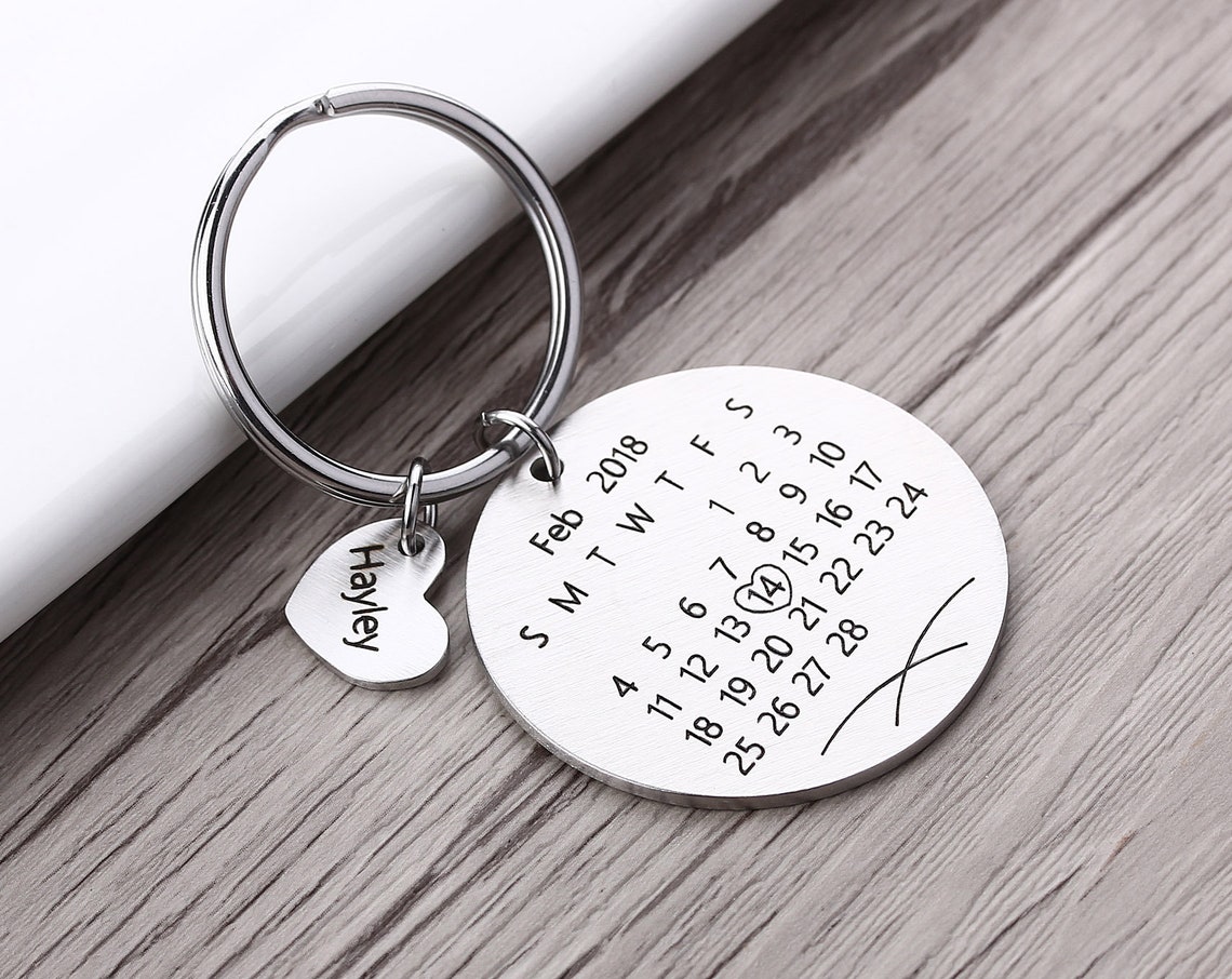 Engraved Calendar Keychain - Personalized Calendar Key Chain ...