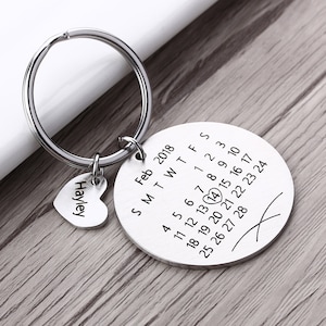 Engraved Calendar Keychain - Personalized Calendar Key Chain ...