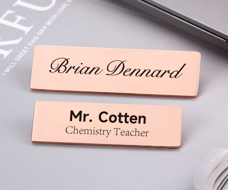 Engraved Name Tag Badges, Personalized Identification With Pin ...