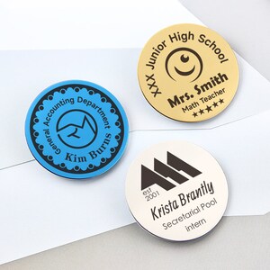 Personalized Name Tag With Pin Name Tag, Personalized Teacher Doctor ...