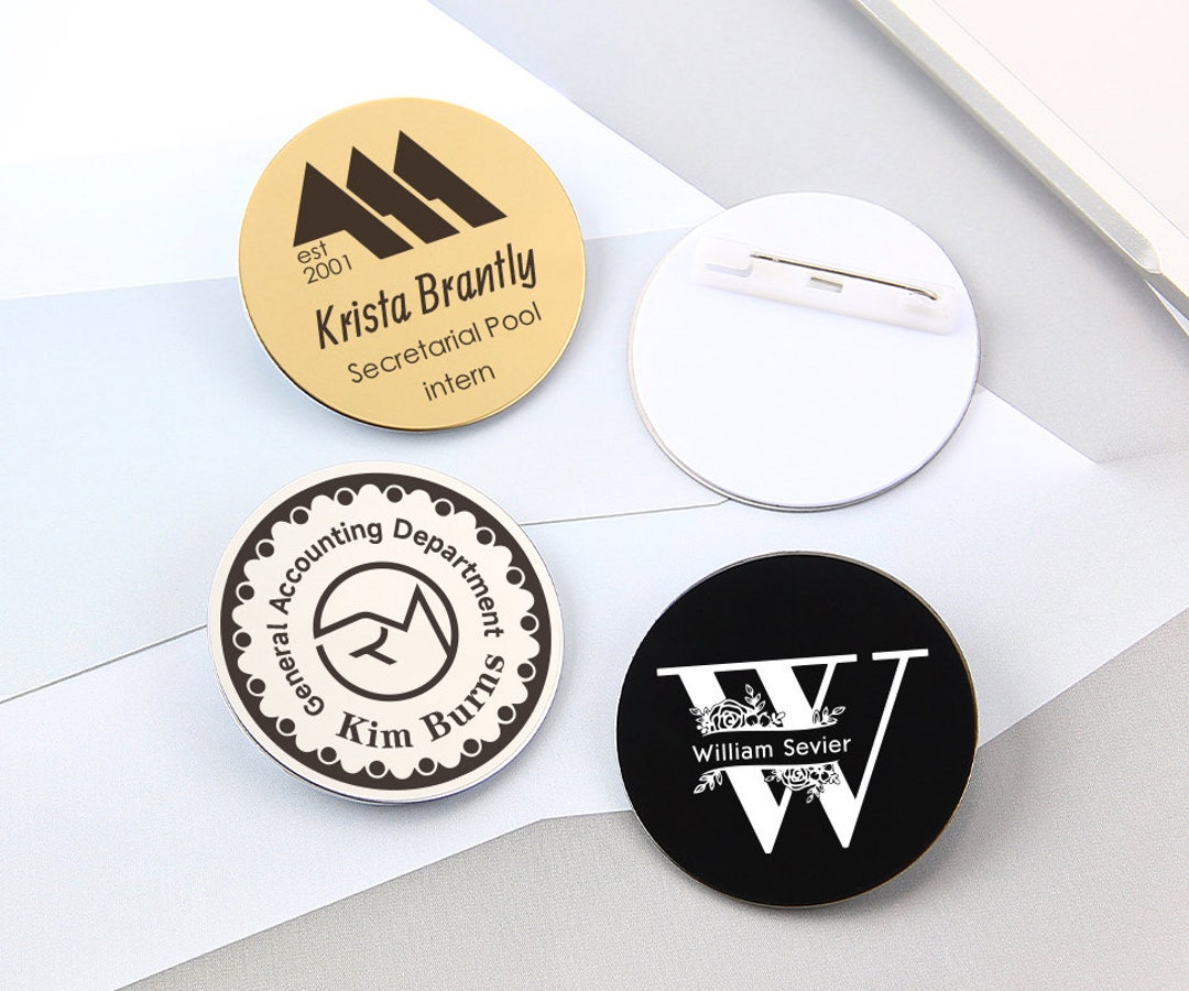 Personalized Name Tag With Pin Name Tag, Personalized Teacher Doctor ...