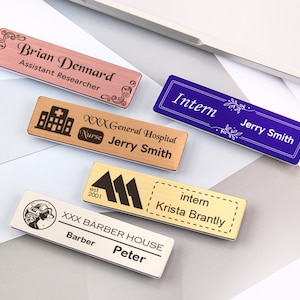 Personalised Name Badge , Engraved Name Badges With Industry Logo ...