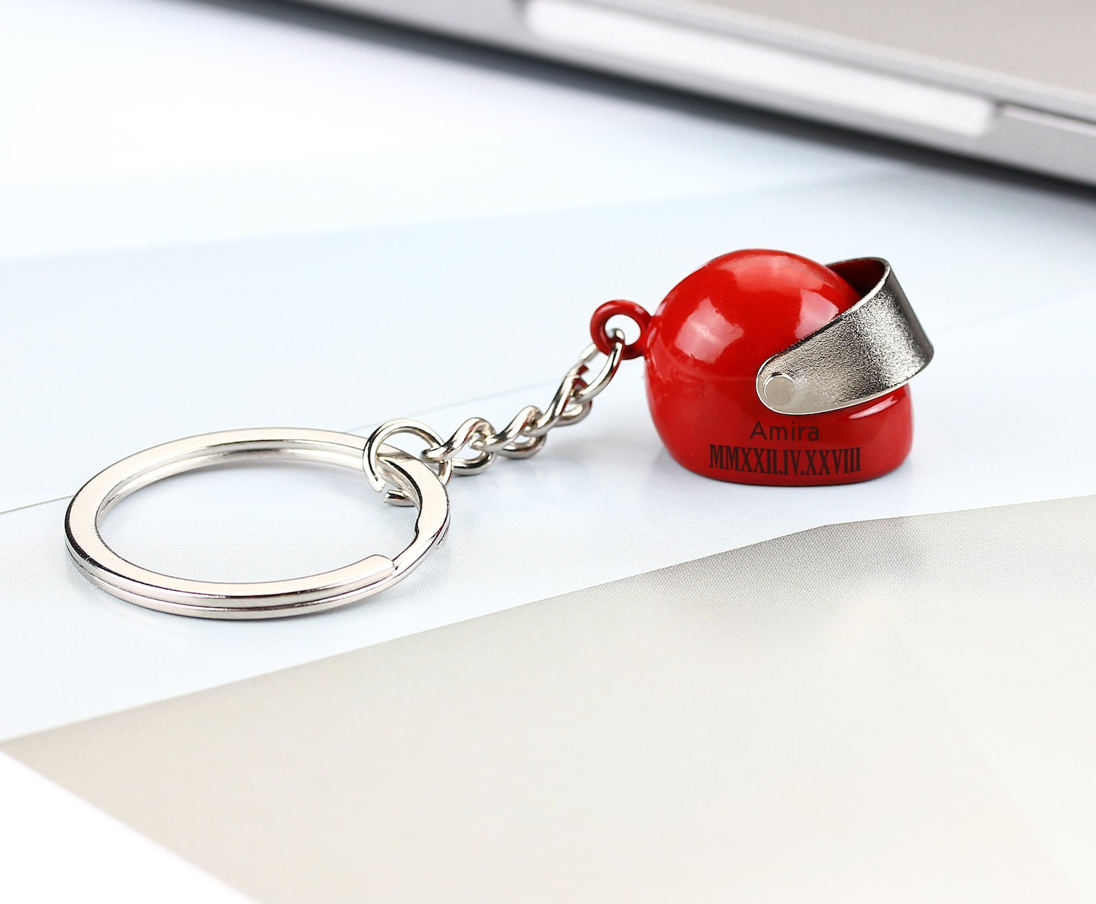 Custom Initial Name Motorcycle Helmet Keyring, Mini Motorbike Helmet ...