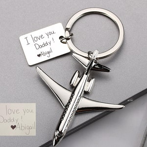 Persoanlized Airplane Key Chain, Creative Aircraft Twin-engine Gift ...