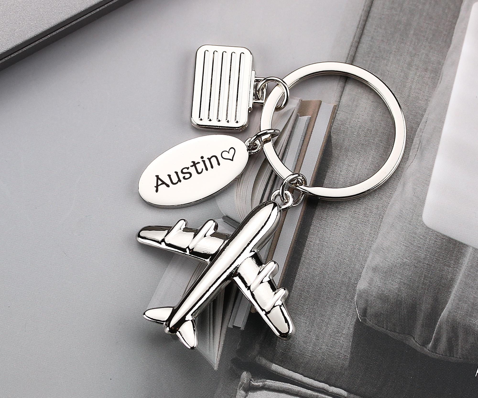 Persoanlized Airplane Key Chain, Custom Actual Handwriting Keyring, 3D ...