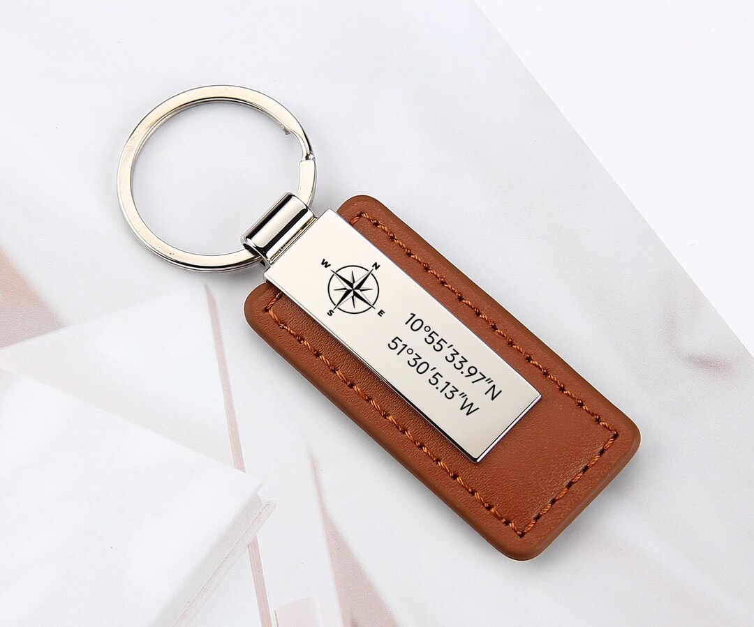 Personalized Keychain, Custom Coordinate Keychain, Wedding Gifts, Gift ...