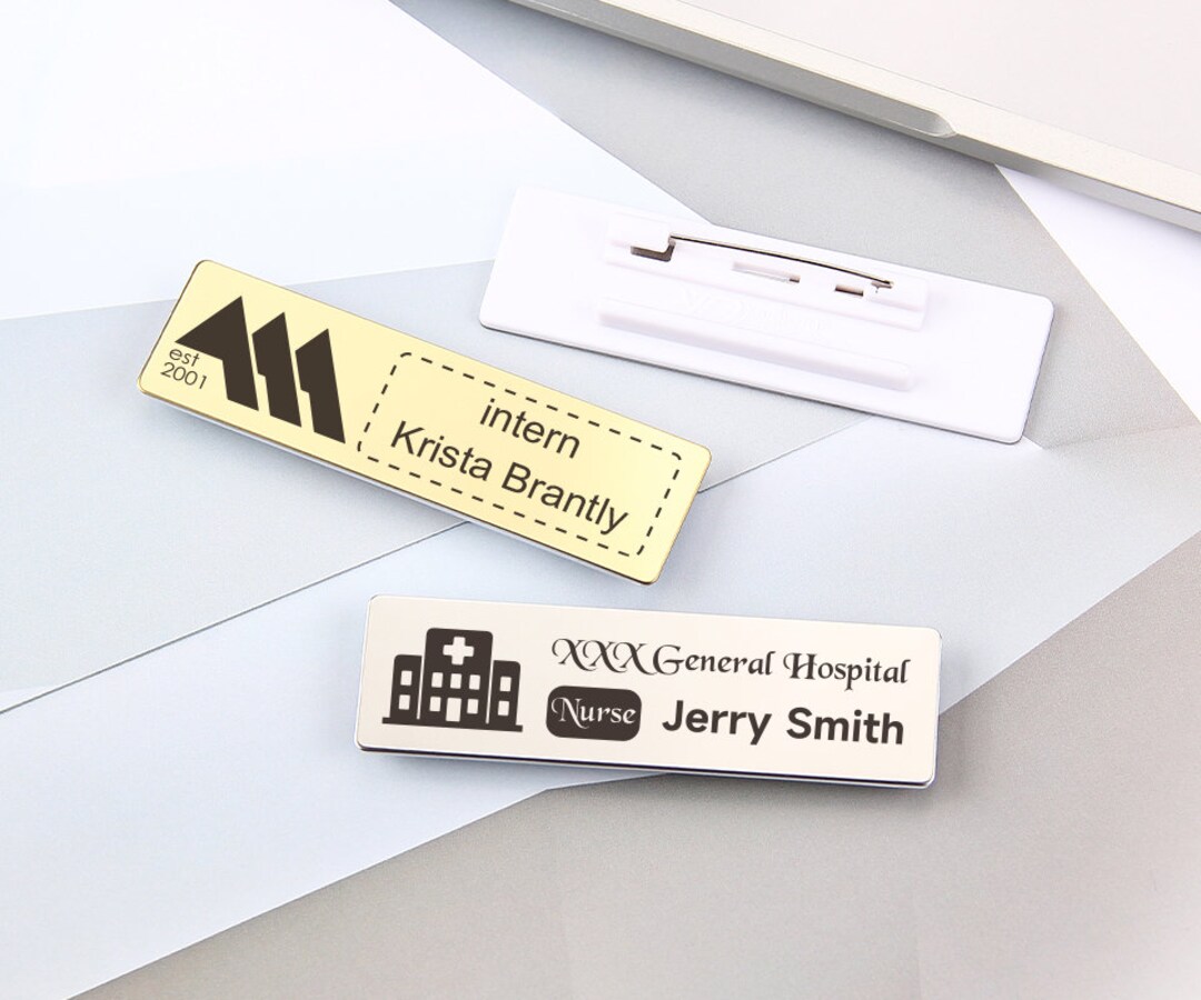Custom Teacher Doctor Stylist ID Badge, Custom Name Tag With Industry ...