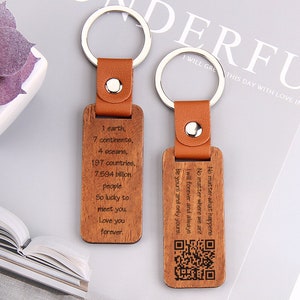 Personalised Handwriting Wooden Keychain, Custom Engraved Text Keyring ...