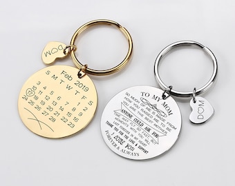 Personalized Calendar Keychain Engraved Calendar Special - Etsy