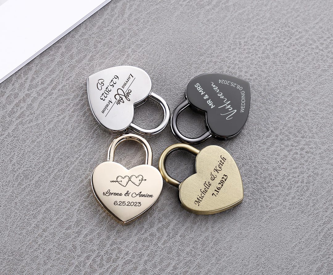 Personalized Mini Heart Lock, Engraved Small Love Padlock, Custom Lock ...